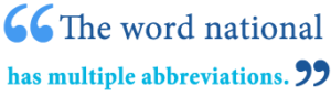 What is the Abbreviation for National? - Writing Explained