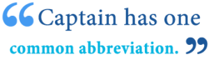 What is the Abbreviation for Captain? - Writing Explained