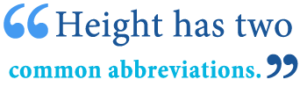 What is the Abbreviation for Height? - Writing Explained