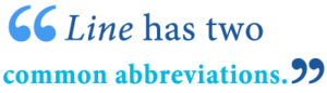 What is the Abbreviation for Line? - Writing Explained
