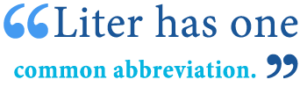 What is the Abbreviation for Liter? - Writing Explained