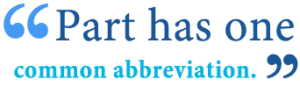 What is the Abbreviation for Part? - Writing Explained