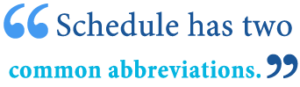 What is the Abbreviation for Schedule? - Writing Explained