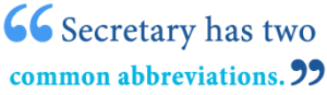 What is the Abbreviation for Secretary? - Writing Explained
